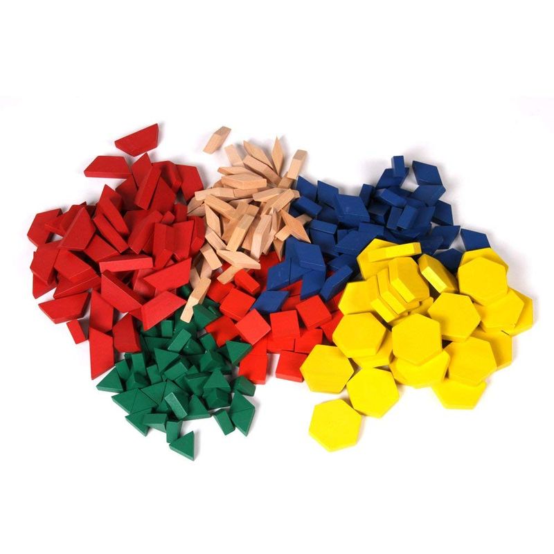hand2mind Wood Pattern Blocks for Kids, Shapes for Kindergarten ...