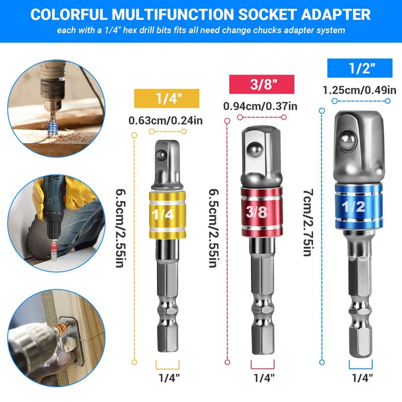 Flexible Drill Bit Extension Set 19pcs, Hex Shank 105°Right Angle Drill ...