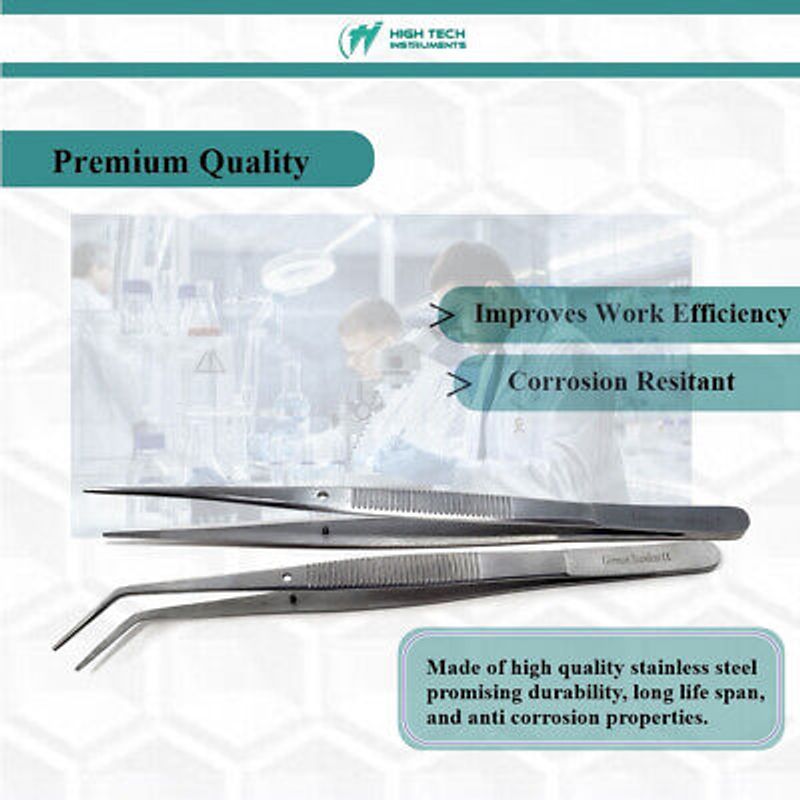 2 Dental Cotton Pliers Surgical Tweezers Stainless Steel Lab Forceps ...