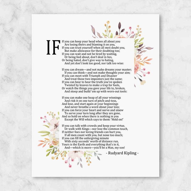 IF Poem Art Print, Nice Poem, If Poem Decor, Office Wall Decor, Home ...