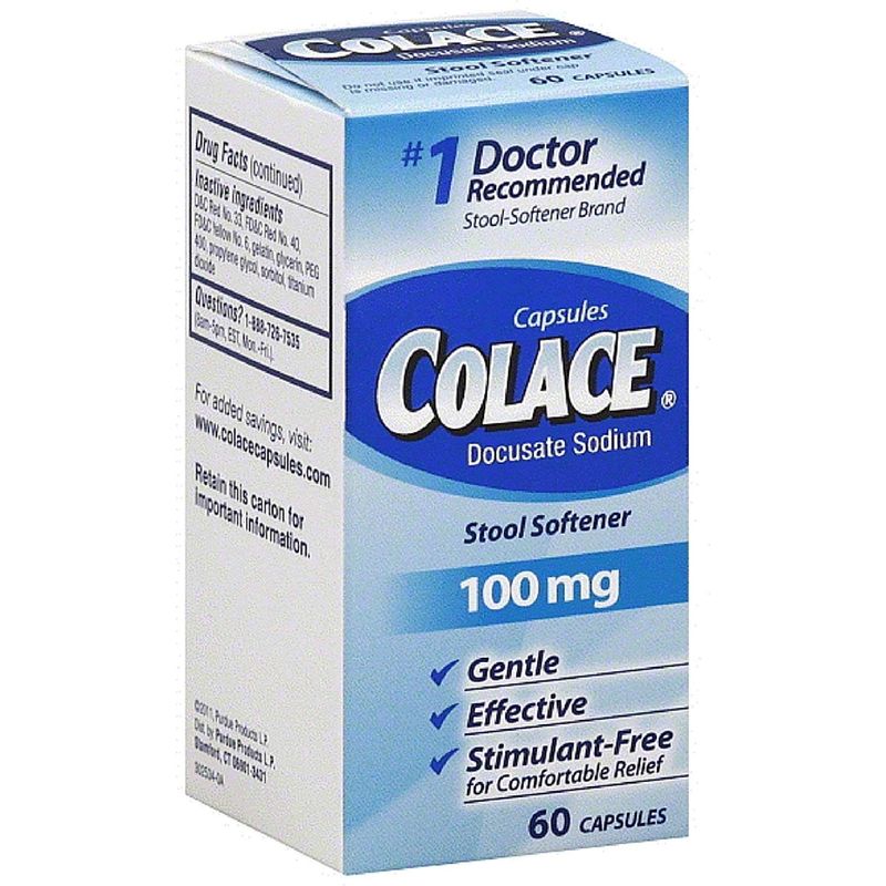 Colace Stool Softner 100 mg Capsules 60 ea (Pack of 2) - Online ...