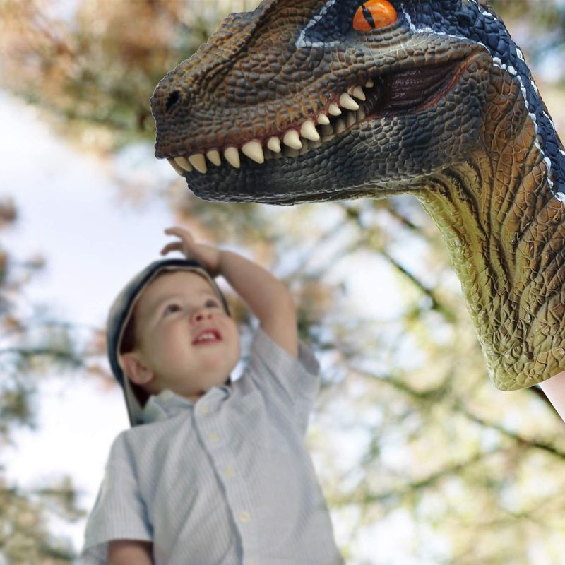 Dinosaur Toys Tyrannosaurus Rex and Blue Velociraptor Hand Puppets ...