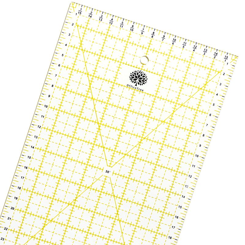 OfficeTree Sewing Ruler 15x15 cm - Patchwork Ruler 15cm - Square ...