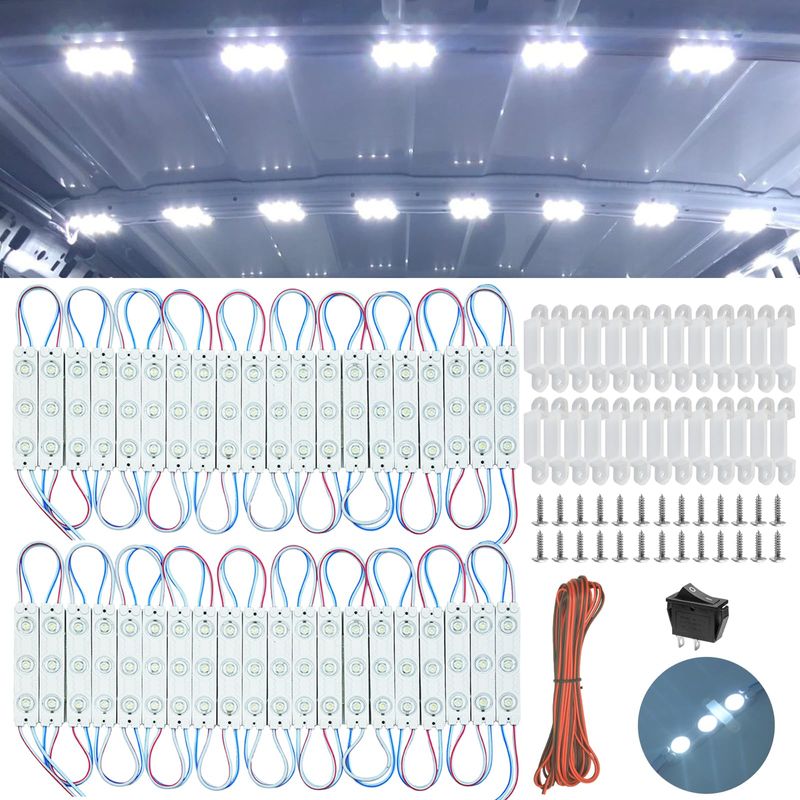 12V 120 LEDs Van Interior Light Kits,White Car LED Ceiling Lights Kit ...
