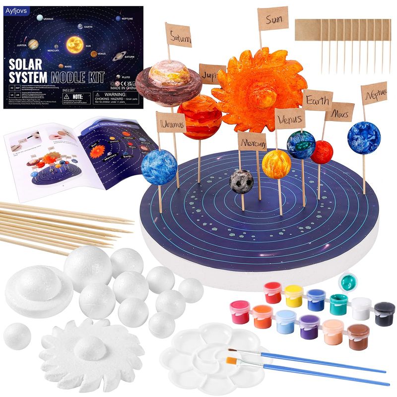 Ayfjovs Solar System Model Kit, Solar System Foam Balls Crafts for Kids ...