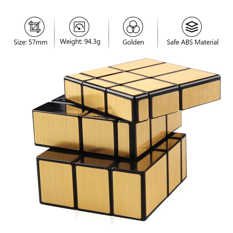 D-FantiX Shengshou Mirror Cube 3x3 Speed Cube Gold Mirror Blocks Cube ...