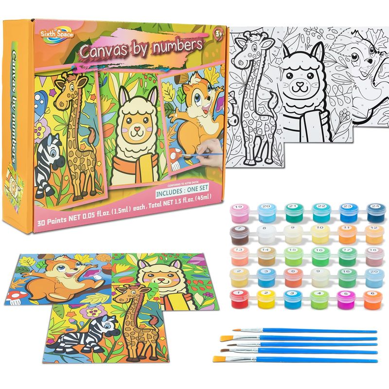 Sixth Space Paint by Numbers for Kids Ages 4-8, Beginner Framed Pre ...