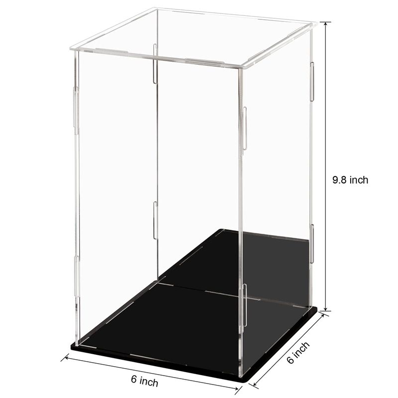 LileZbox Acrylic Display Case, Black Mirrored Display Box, Versatile ...