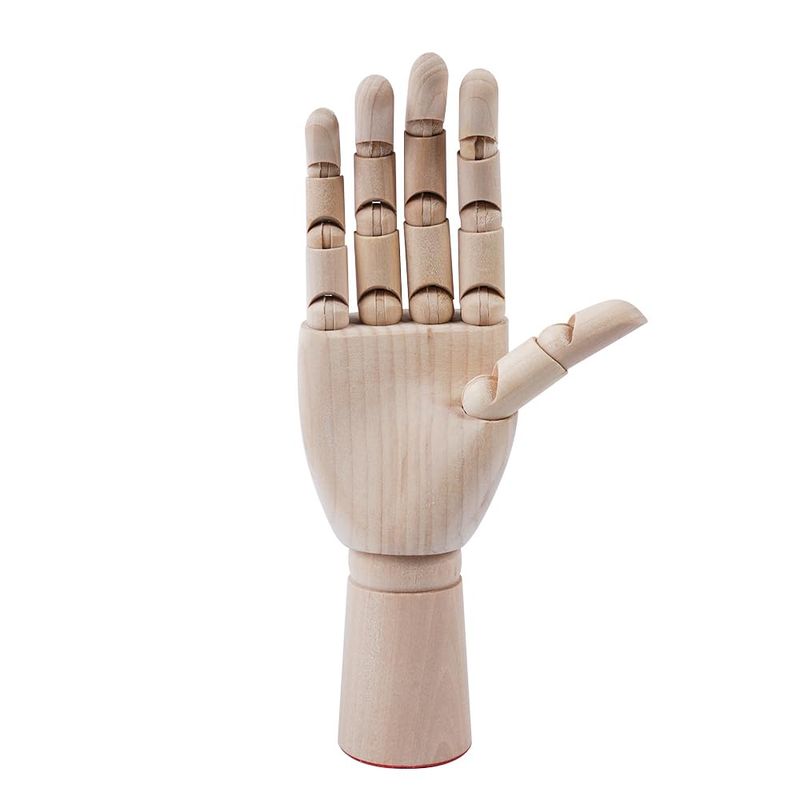 Namvo 7 Inch Wooden Hand Model Flexible Moveable Fingers Manikin Hand ...