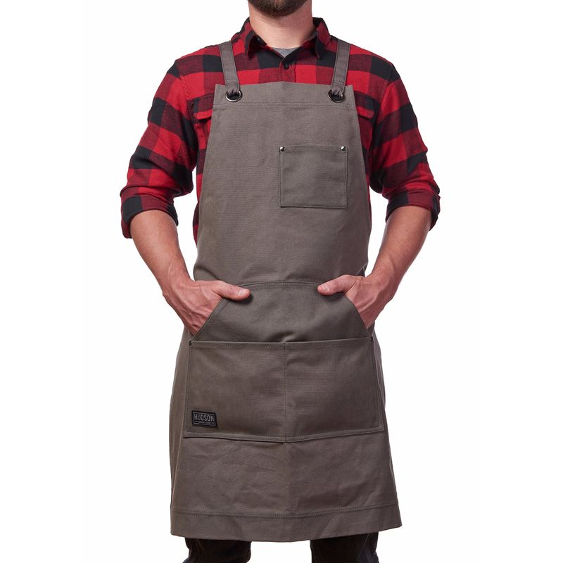 Hudson Durable Goods - Heavy Duty Waxed Canvas Work Apron - Grey - Online Marketplace - EveryMarket