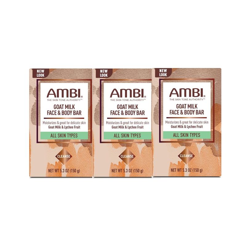 Ambi Goat Milk Face & Body Bar, Moisturizing Formula for All Skin Types ...