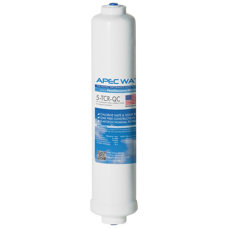 APEC Water Systems 5-TCR-QC US MADE 10" Inline Carbon Filter with ¼ ...