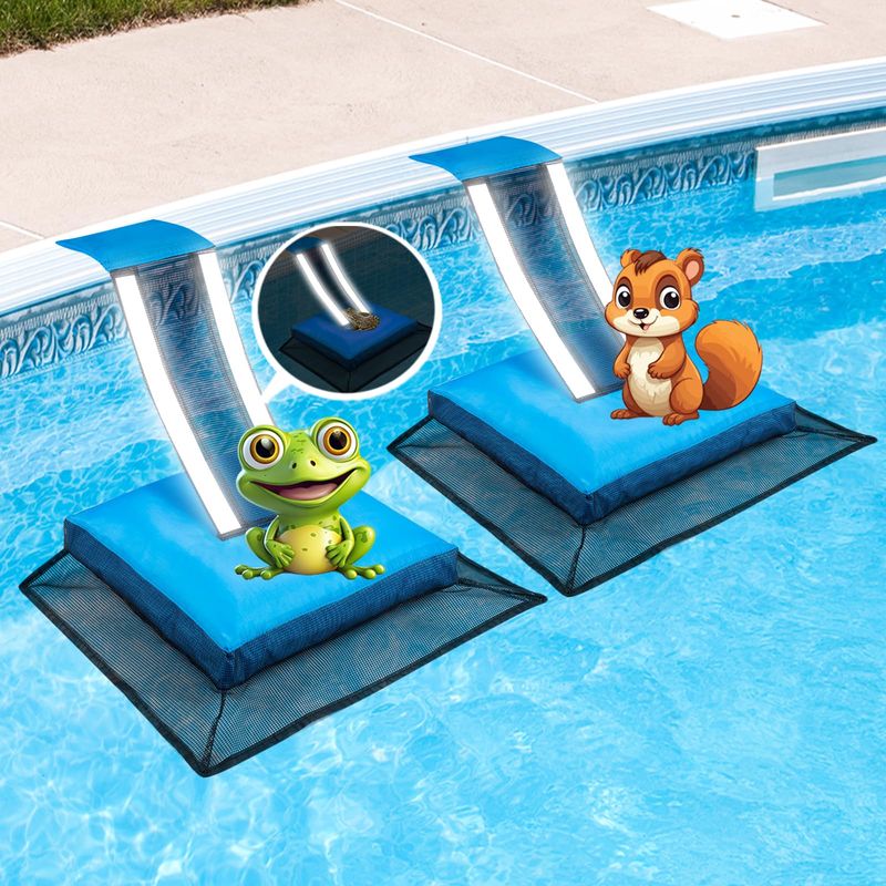 HKZ Pool Critter Animal Escape Ramp - 2Pack Critter Frog Saver Log for ...
