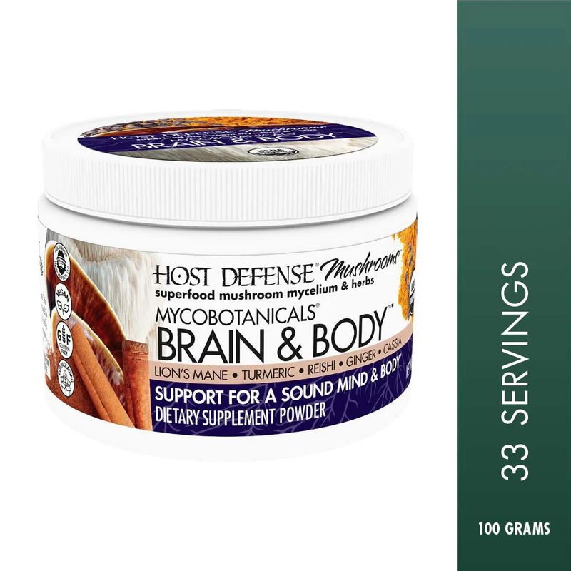 Host Defense Brain and Body Powder 100 g Organic Fungi Perfecti ...