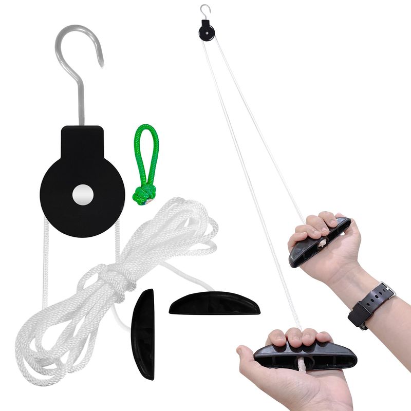 AARAM Overhead Hand Shoulder Pulley Equipment Kit w/Rope for Home Gym ...