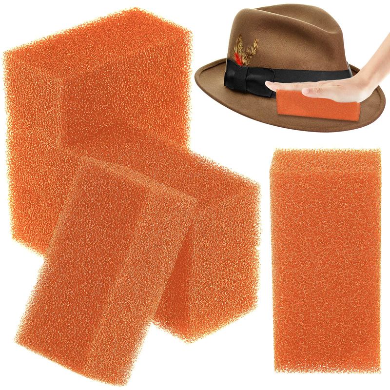 6 Pieces Felt Hat Cleaning Sponges Felt Hat Cleaner Western Hat Brush ...