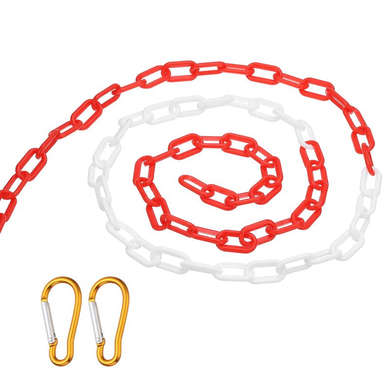 PATIKIL 10Ft Plastic Chain Barrier, Safety Link Chain with 2 Magnetic ...