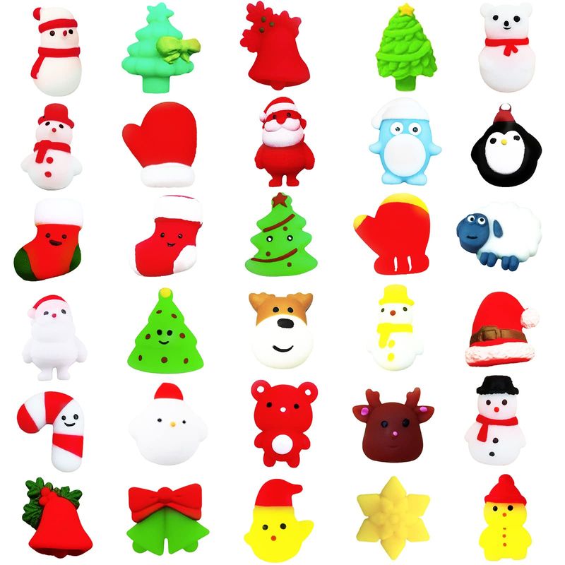 Christmas Mochi Squishy Toys,30 Pack Mini Kawaii Stress Squeeze Toy ...