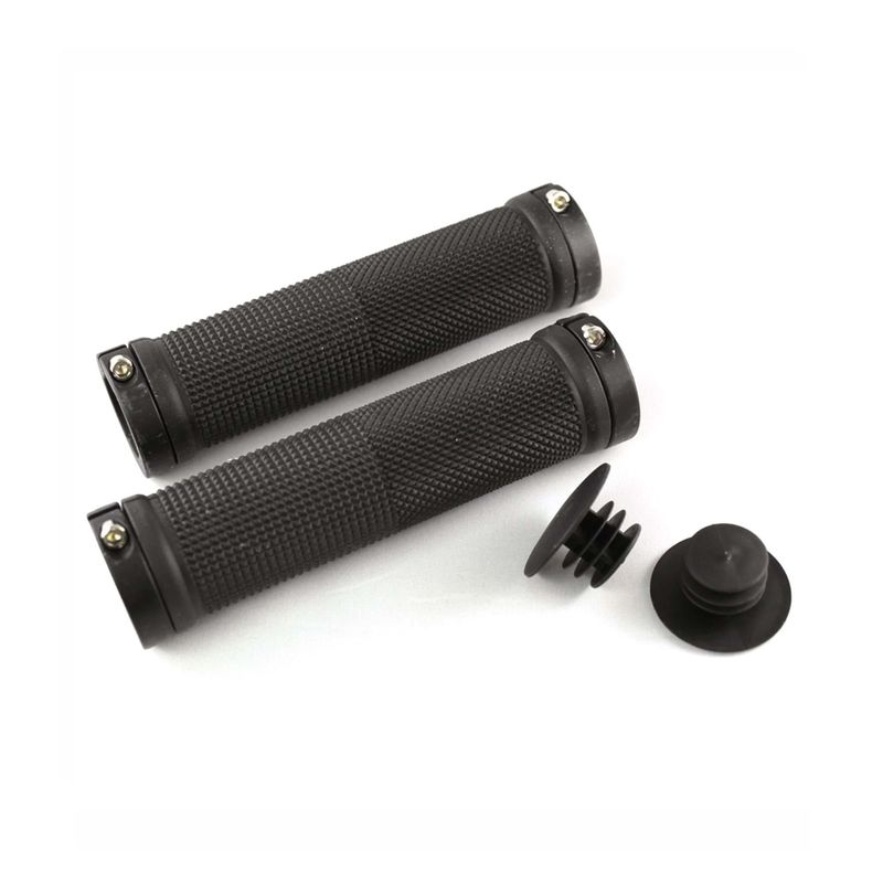 Clarks Vice Lock-On Handlebar Grip Black with Black Anodised End, Black ...