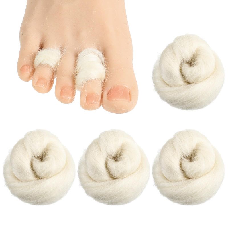Qianyu 4 Pcs Lambs Wool Padding for Toes Feet Soft Feet Cushion Toe ...