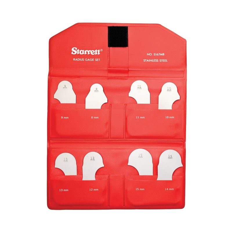 Starrett Radius Gauge Set - 8-15mm Range, 1mm Increment, Millimeter ...