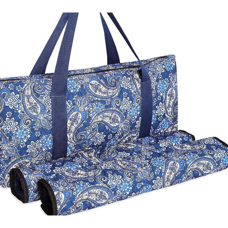GUSTARIA Empty Mahjong Bag, Blue Printed Soft American Mahjong Bag with ...