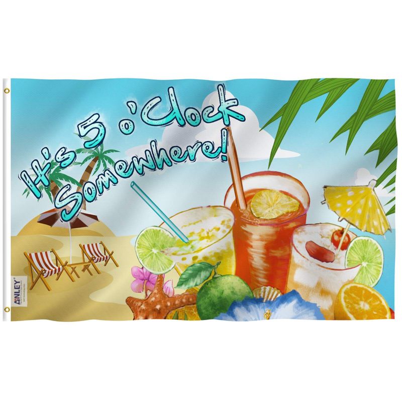 ANLEY Fly Breeze 3x5 Foot It's 5 o'Clock Somewhere Flag - Vivid Color ...