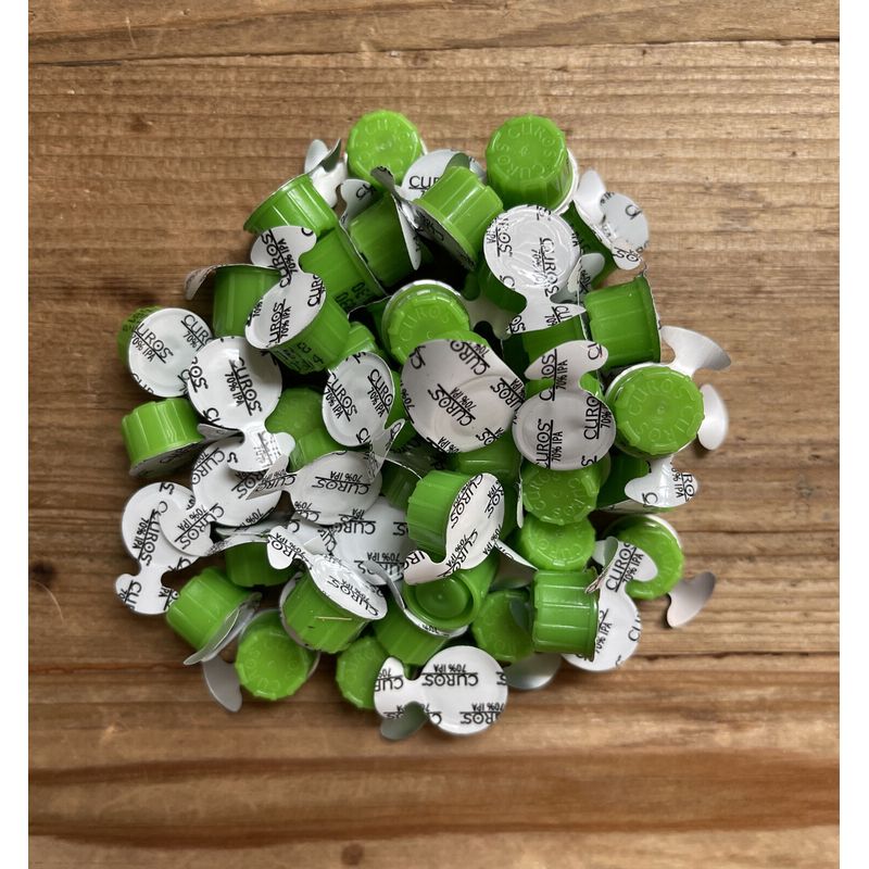 Green Curos Caps. Port, Picc, IV Protectors For Needless Valves. Lot Of ...