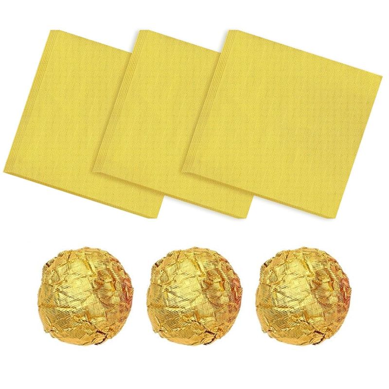 300Pcs Foil Candy Wrappers Square Chocolate Aluminium Foil Paper, Gold ...