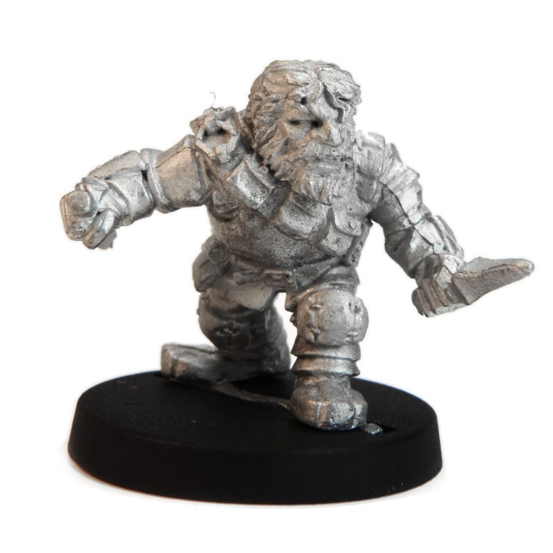 Stonehaven Miniatures Male Dwarven Rogue Miniature Figure, 100% Pewter Metal - 32mm Tall - (for ...