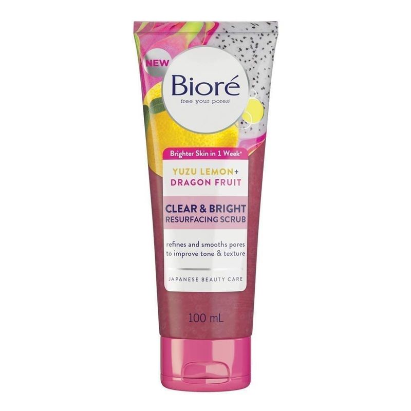 Biore Clear and Bright Yuzu Lemon + Dragon Fruit Resurfacing Scrub ...