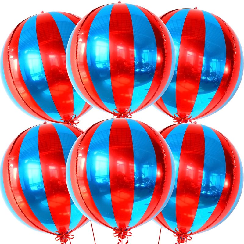 Big, Red and Blue Carnival Balloons - Pack of 6, Circus Decorations ...