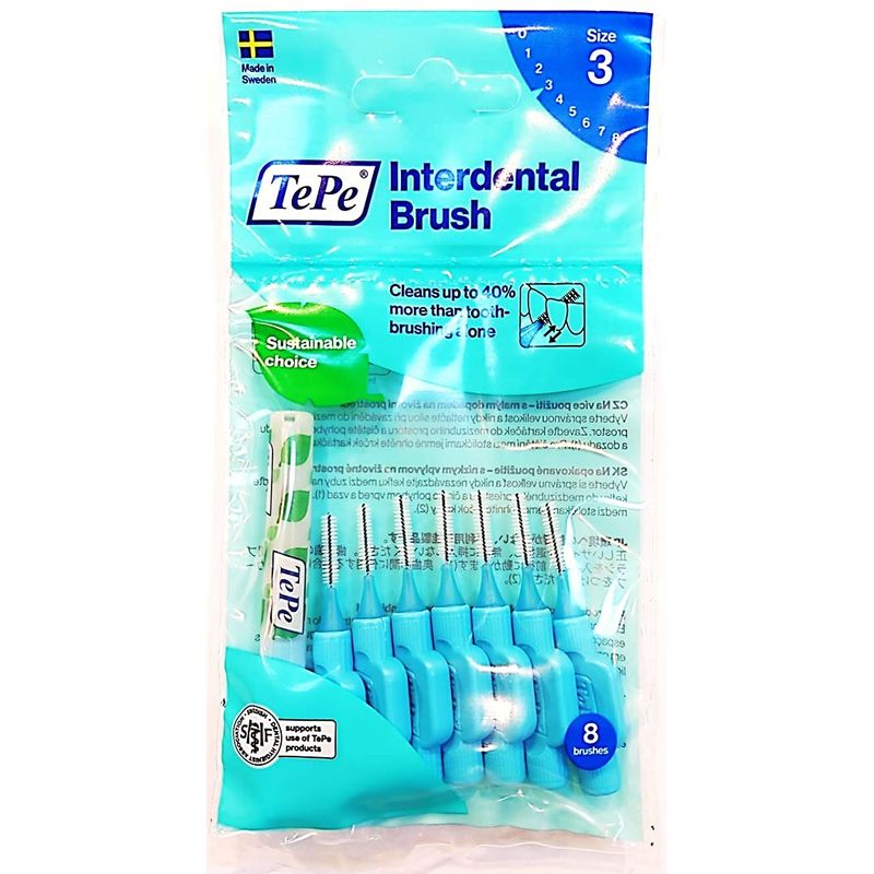 TePe Interdental Brush, Pack of 8 x 2, Blue (0.6 mm) - Online ...