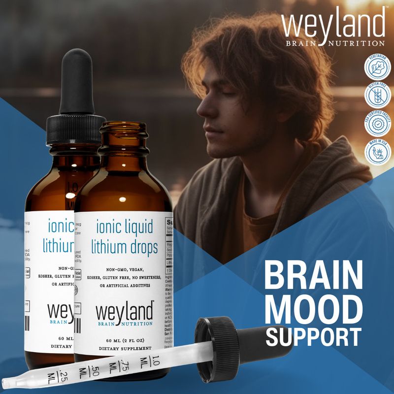 Ionic Lithium Magnesium Drops 60mL Brain and Mood Supplement, Weyland ...