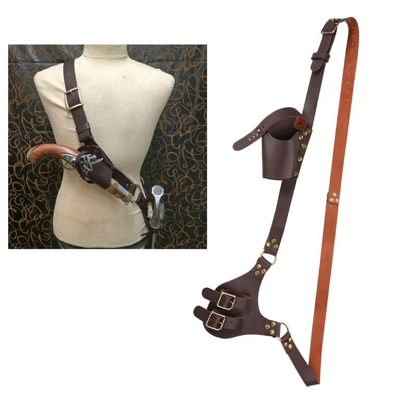 Medieval Leather Belt with Sword Holster Dagger Frog Holder Set ...