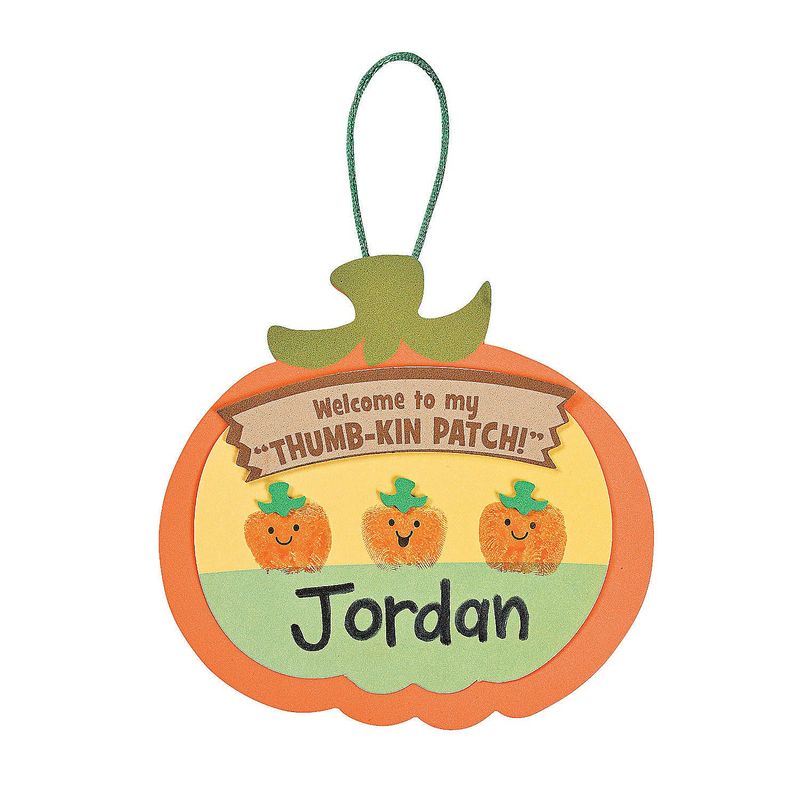 Fun Express Thumbprint Pumpkin Patch Craft Kit - Makes 12 - DIY ...