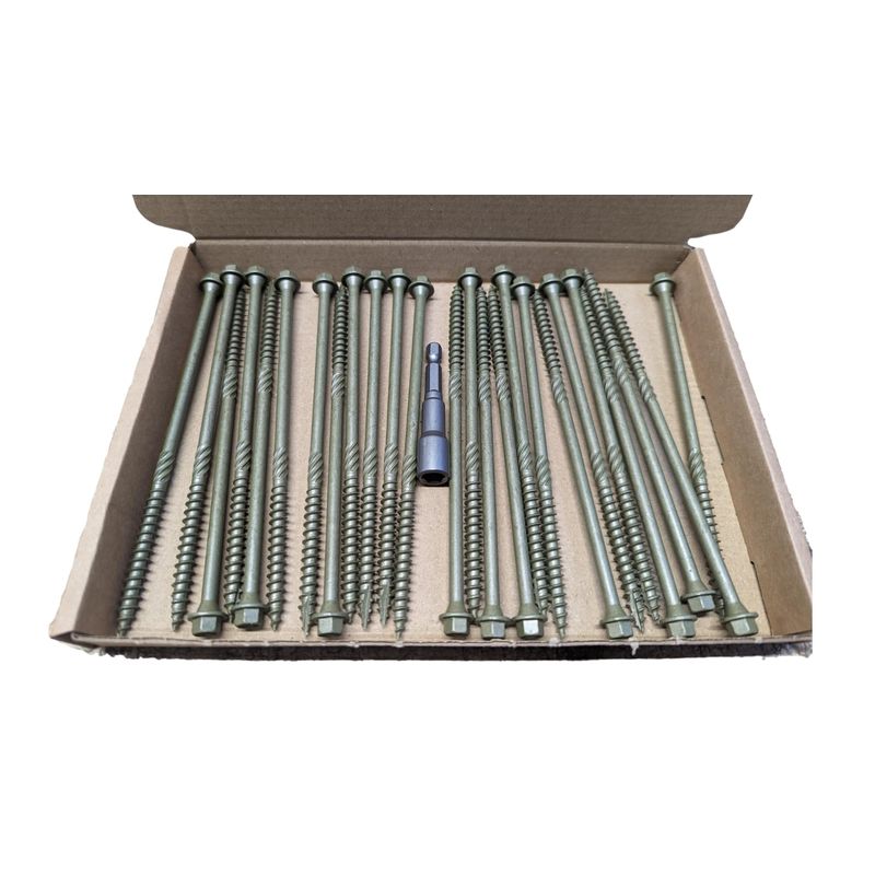 Box 25 - AJFixings Timber Hex Head Exterior Green Decking Frame Fixing ...