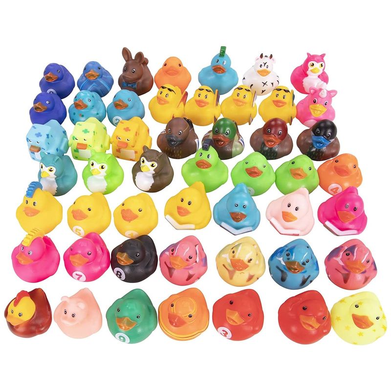 50-Pack Assorted Rubber Ducks Baby Bath Toys I Baby Shower Mini Rubber Ducks In Bulk I Baby Pool ...