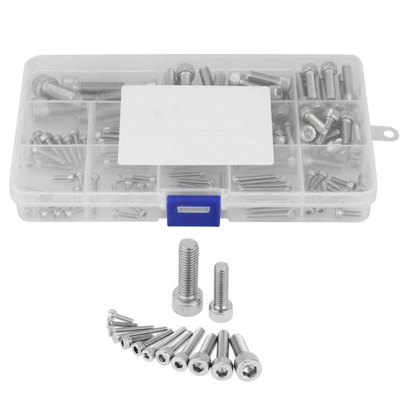 Hex Socket Head Cap Screws Set 304 Stainless Steel Assorted M2.5 M3 M4 ...