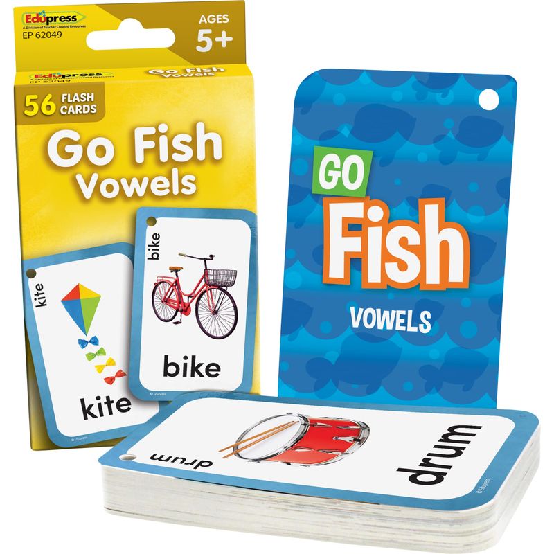 Teacher Created Resources Go Fish Vowels Flash Cards (EP62049), Medium ...
