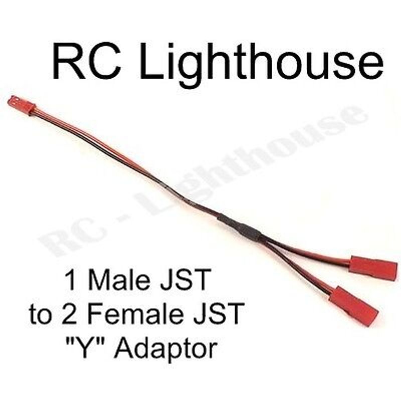 JST splitter " Y " connector harness. One male to 2 female JST plugs ...