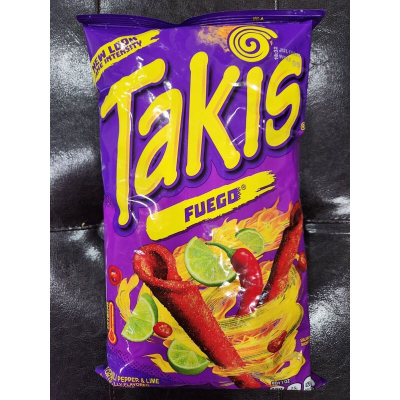 TAKIS FUEGO BARCEL HOT CHILI PEPPER & LIME 9.9 OZ 07/2025 FRESH ...