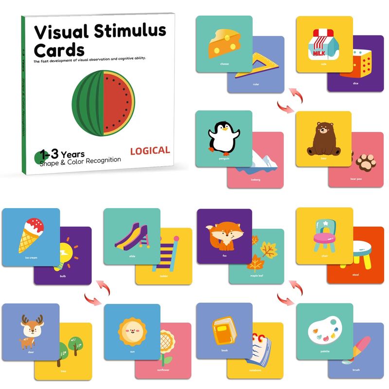 High Contrast Baby Cards Newborn Visual Stimulus Stimulation Black and ...