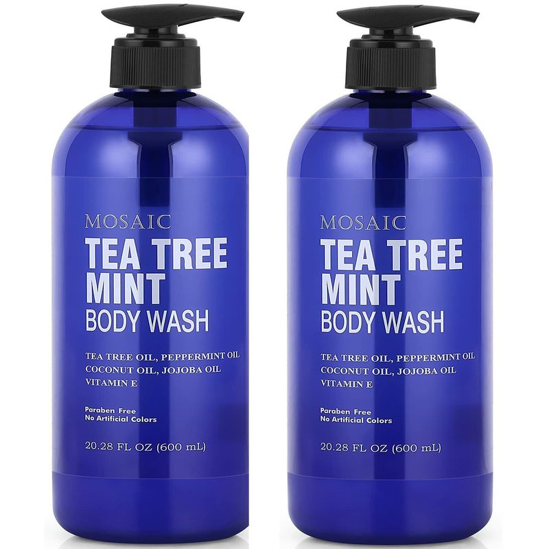 Tea Tree with Mint Body Wash with Vitamin E, 20.2 FL Oz Bottle (Pack of ...