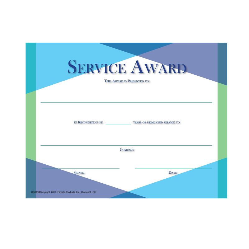 Hayes Service Award Certificates, Employee Recognition Awards for Years ...
