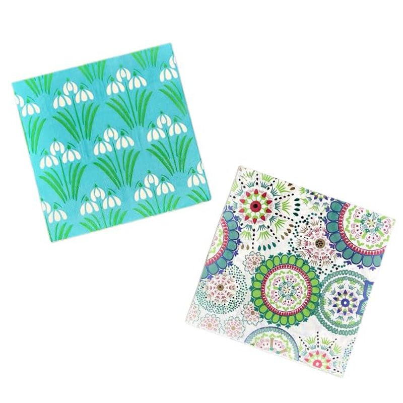 Paper Napkins, Set of 2, 5 Each Paper Napkins, Decoupage, Kaleidoscope ...