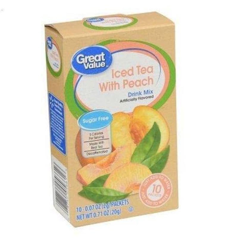 Great Value: Decaffeinated Iced Tea with Peach Drink Mix, .71 Oz (Pack ...