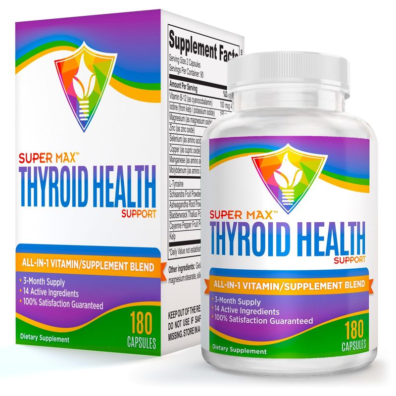 3-Month Thyroid Support Supplement (All-in-1) Formula with 14 Active ...
