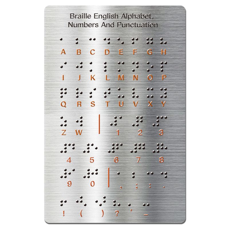 Braille Alphabet Board with 2024 Dec. Upgraded Raised Dots, Numbers & Punctuation Braille ...