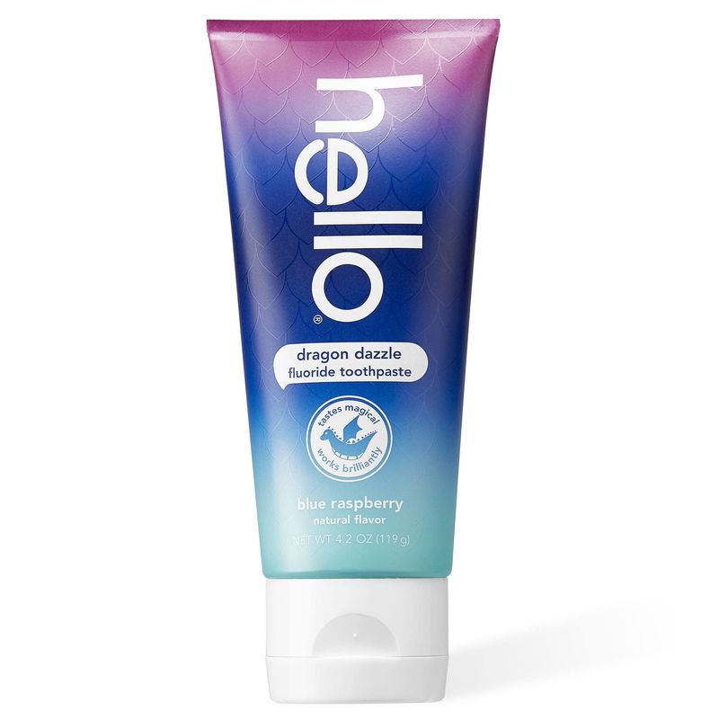 HELLO Blue Raspberry Fluoride Dragon Dazzle Toothpaste, 4.2 OZ - Online ...